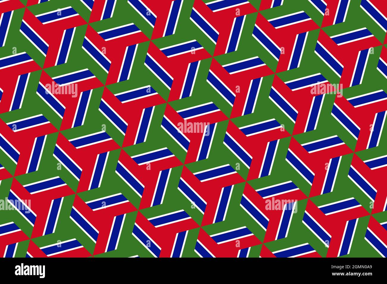 Simple geometric pattern in the colors of the national flag of Gambia ...