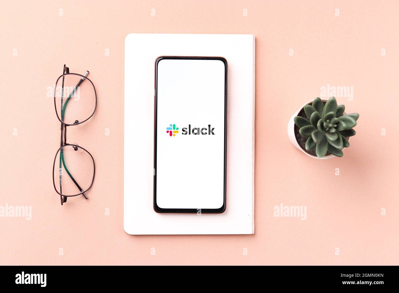 Assam, india - September 18, 2020 : Slack logo on phone screen stock ...
