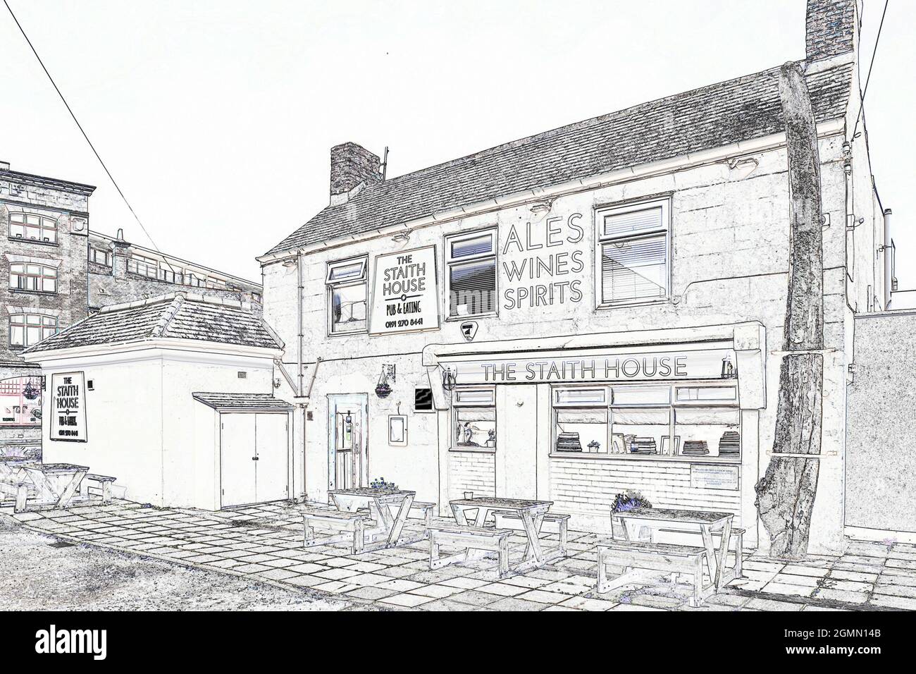 The Staith House pub and its whalebone Stock Photo - Alamy