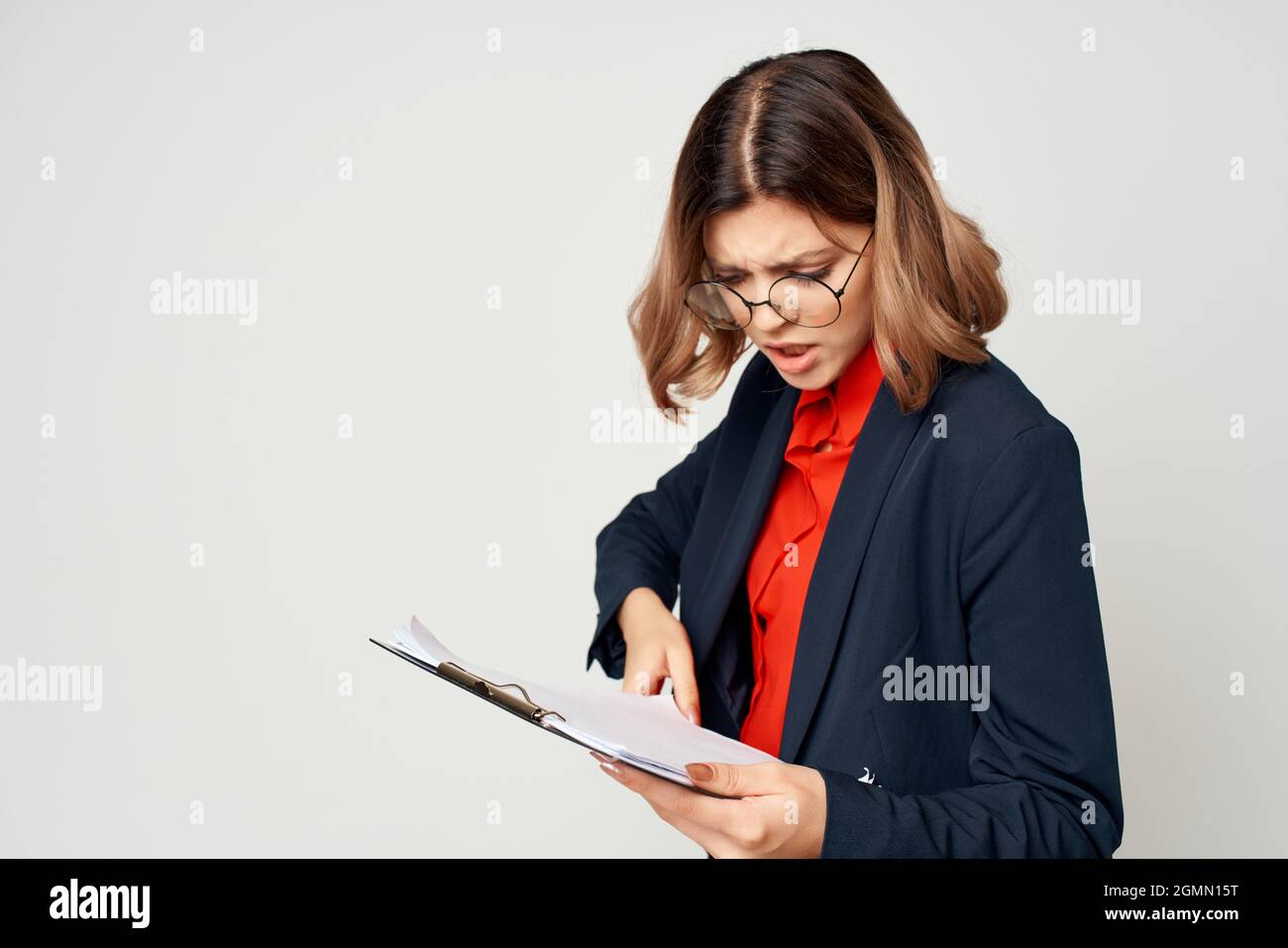 Businesswoman posing office work Lifestyle isolated background Stock ...