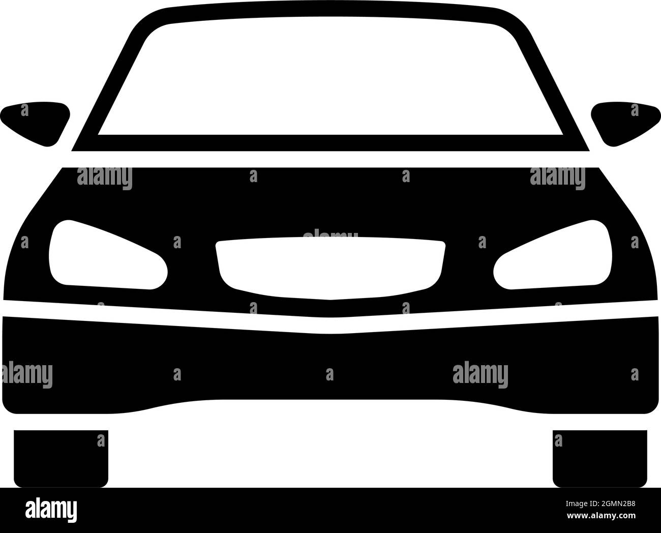 Sedan Car Icon. Black Stencil Design. Vector Illustration Stock Vector ...