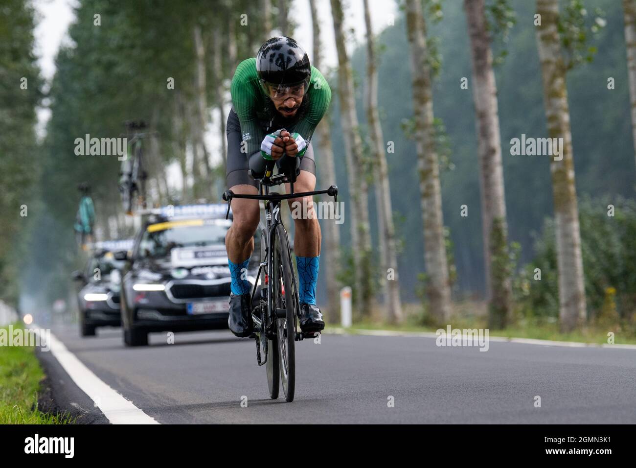 Khalil Amjad competes in the UCI Road World Championships Elite Men ...