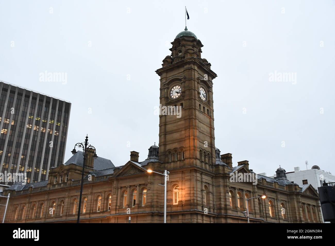 SYDNEY, AUSTRALIA - Jun 10, 2021: A Historical clock in the city area ...