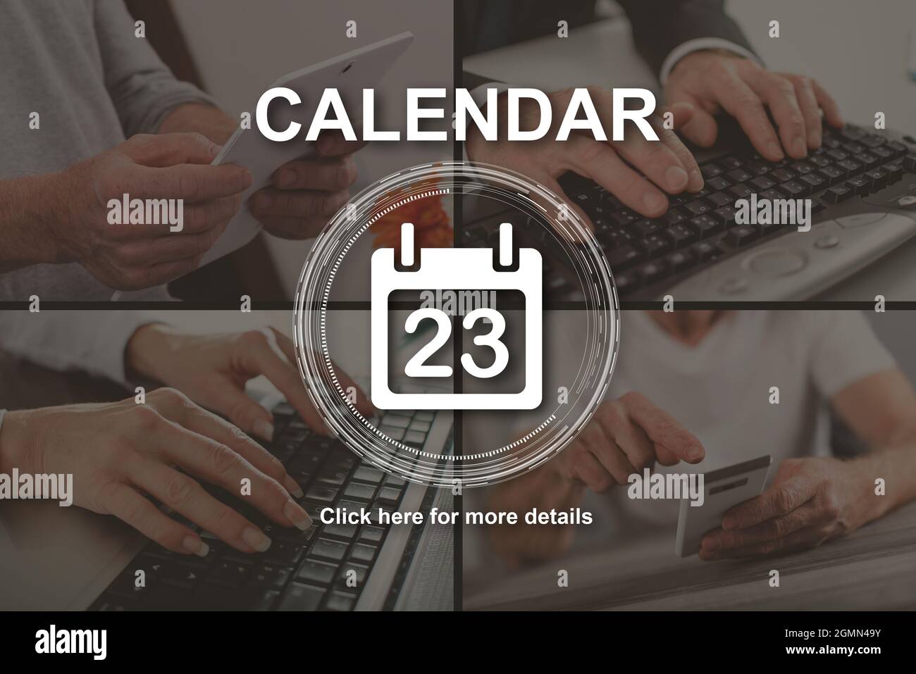 Calendar concept illustrated by pictures on background Stock Photo - Alamy