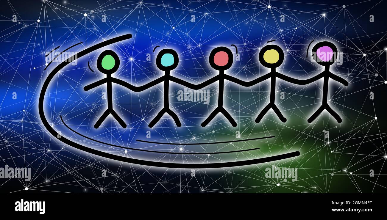 Illustration of a teamwork concept Stock Photo - Alamy