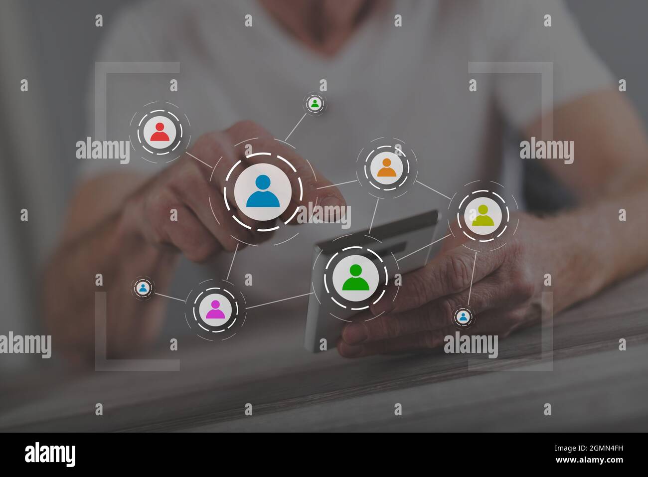 Social media and teamwork concept illustrated by a picture on ...