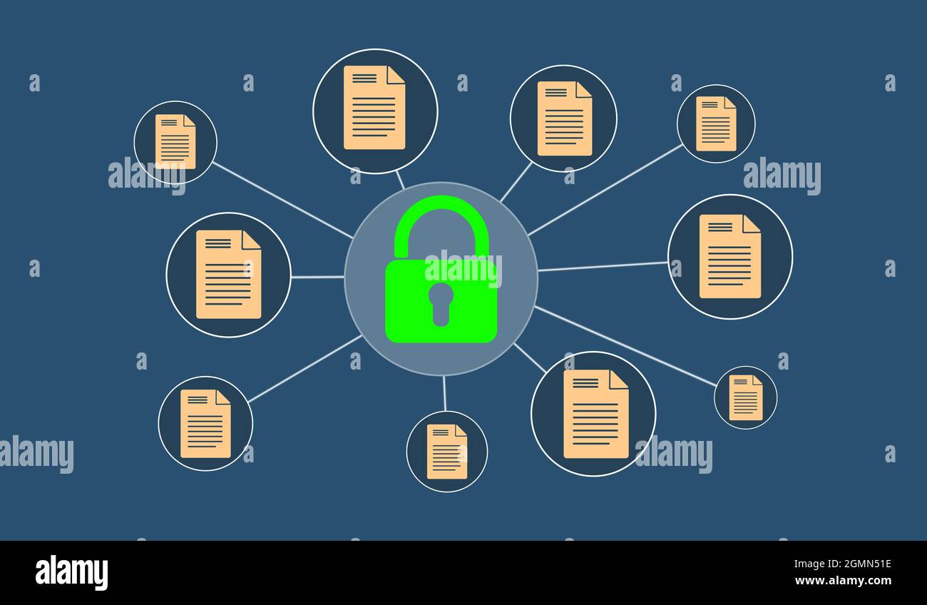 Illustration of a data protection concept Stock Photo - Alamy