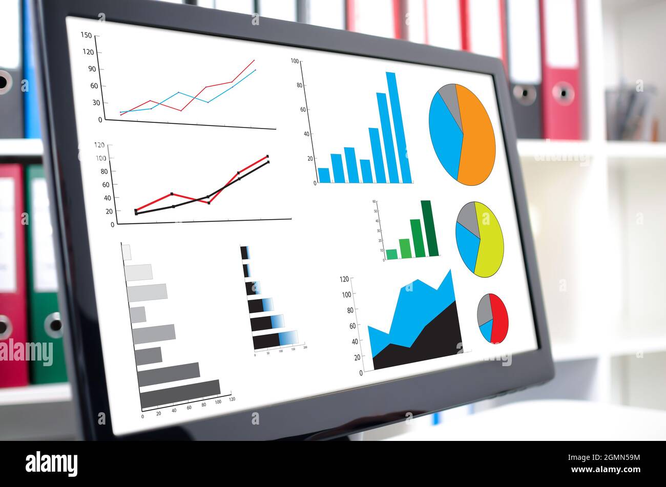 Graphical analysis concept shown on a computer screen Stock Photo - Alamy