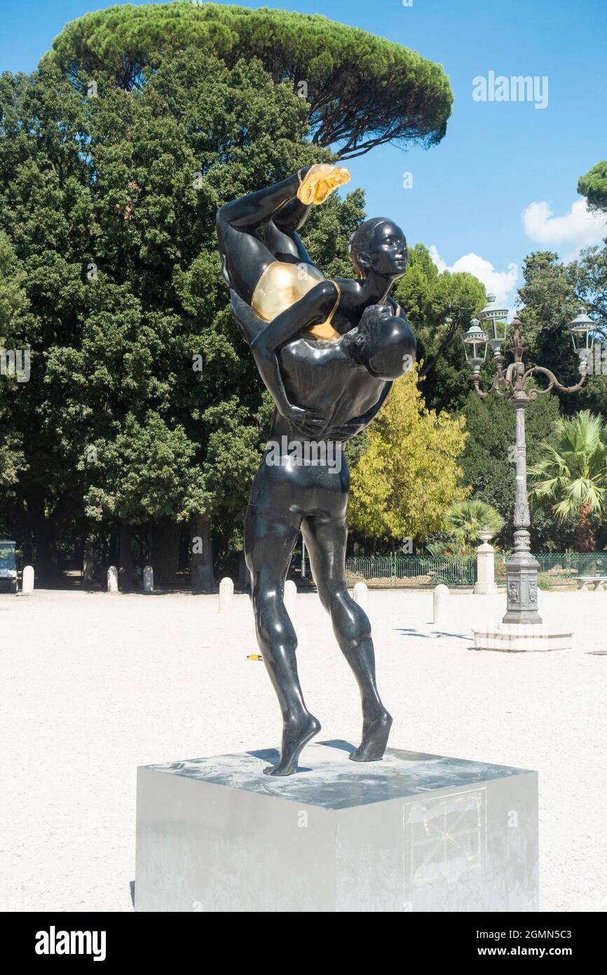 Rome, Italy - September 2021: Contemporary art installation on Pincian ...