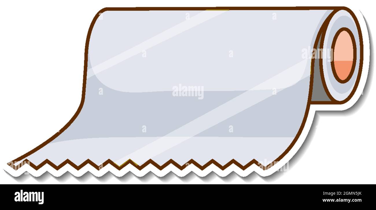 Tissue paper roll sticker on white background illustration Stock Vector ...