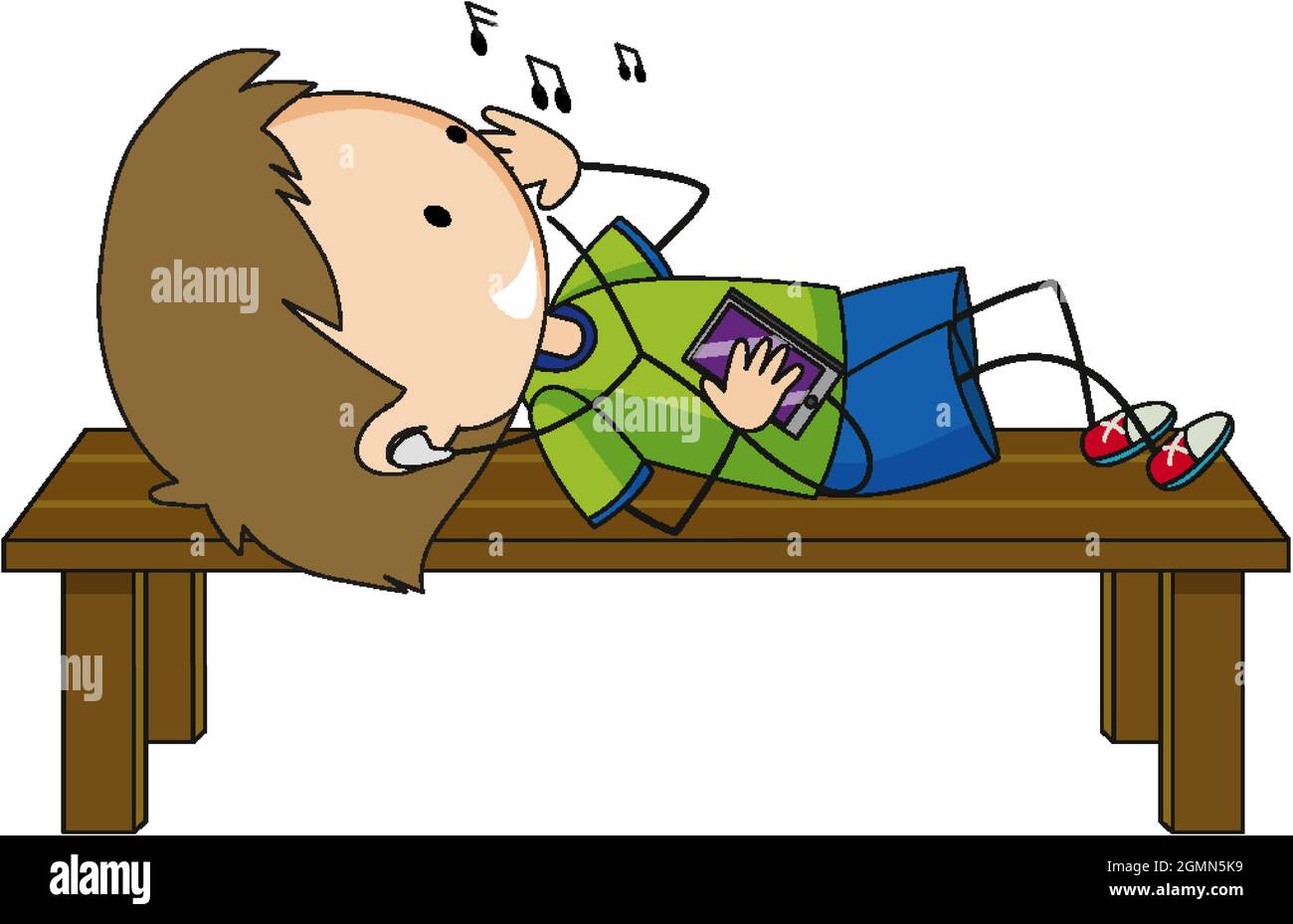 Cartoon Person Listening To Music