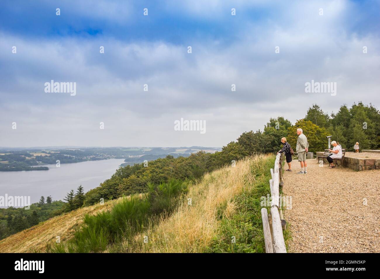 People enjoying the view from the Himmelbjerget mountain, Denmark Stock ...