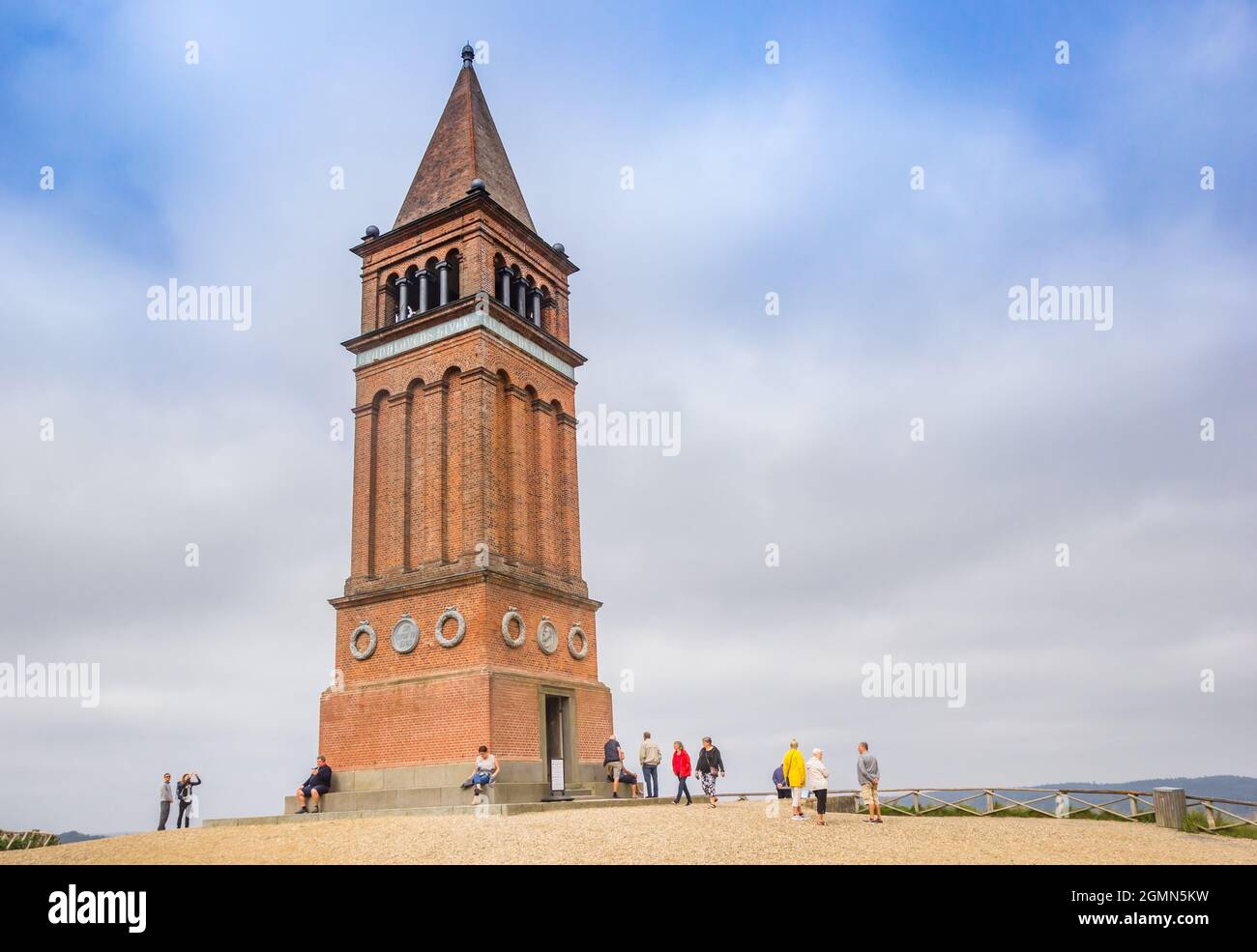 Red brick tower on the Himmelbjerget mountain, Denmark Stock Photo - Alamy