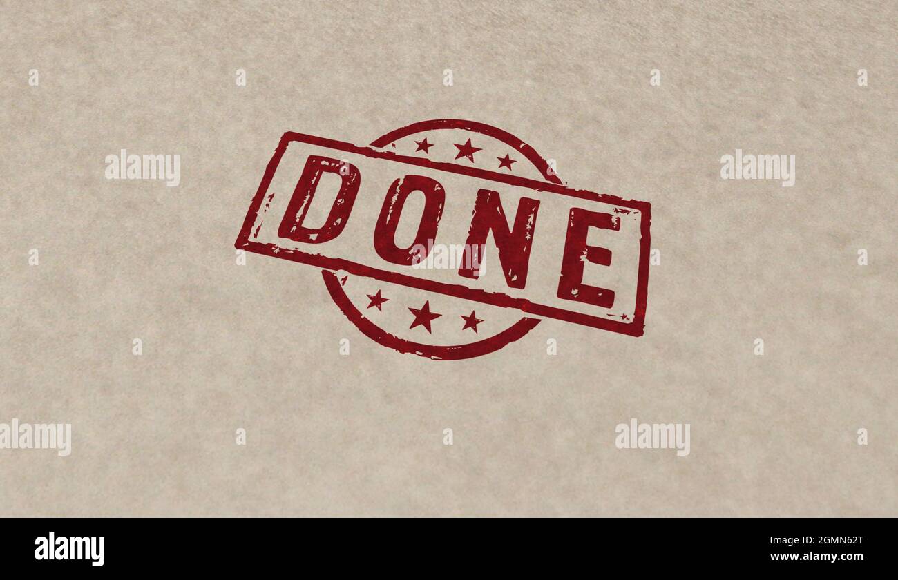 Done stamp icons in few color versions. Task completed and work made ...