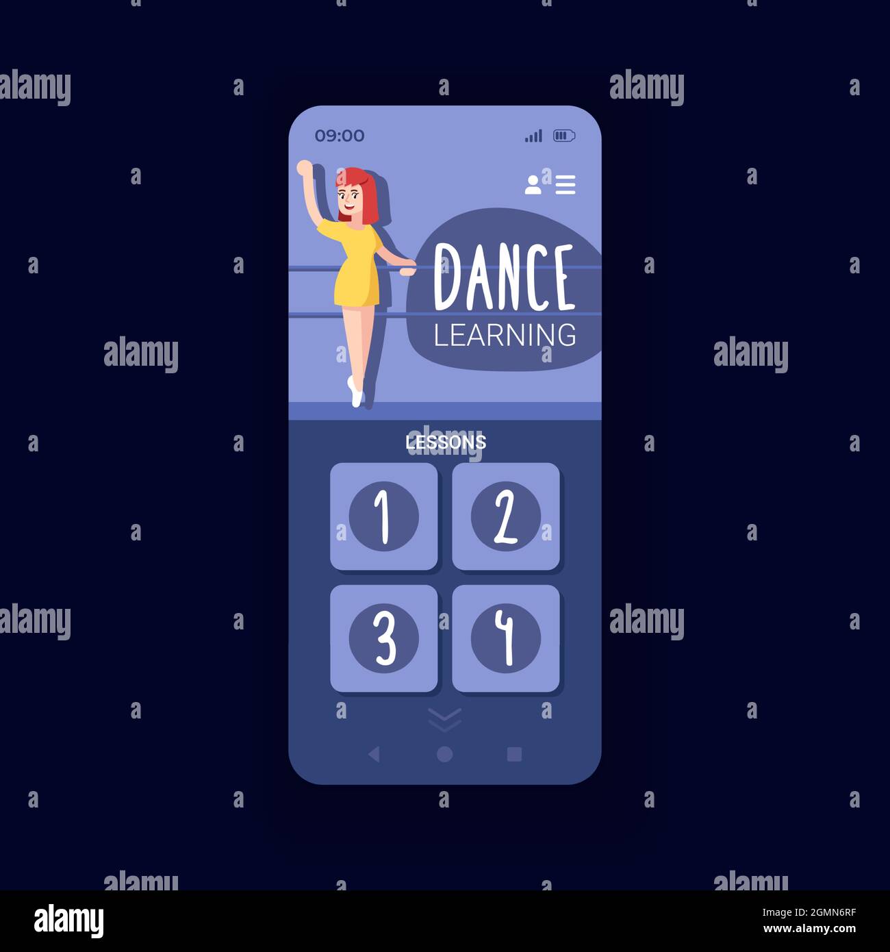 Online dance classes smartphone interface vector template Stock Vector ...