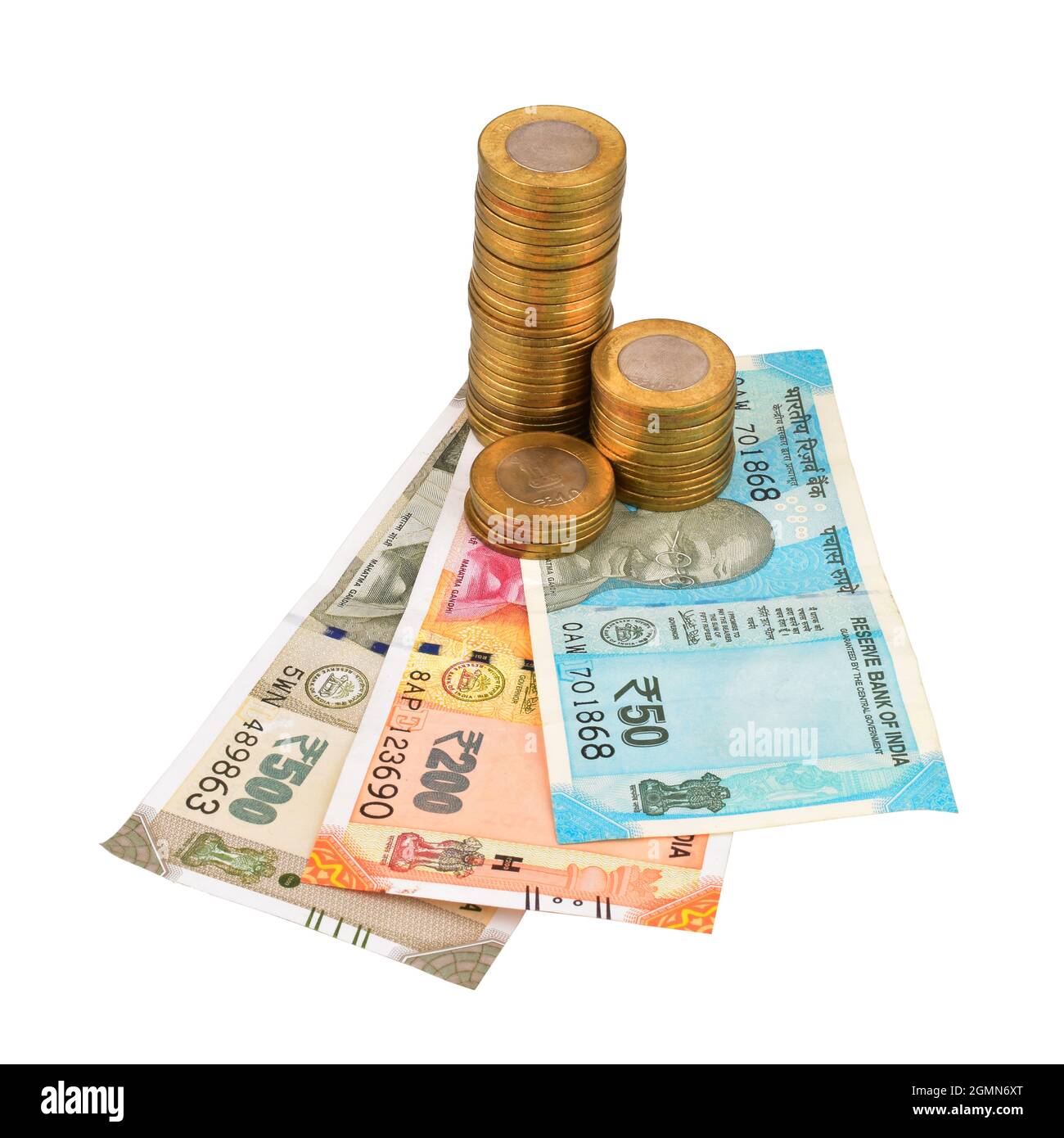 Indian Currency Isolated on White Background with Clipping Path Stock ...