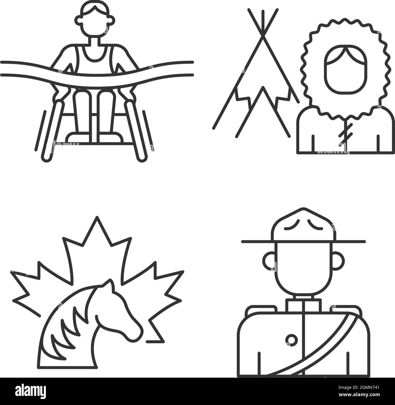 People of Canada linear icons set Stock Vector Image & Art - Alamy