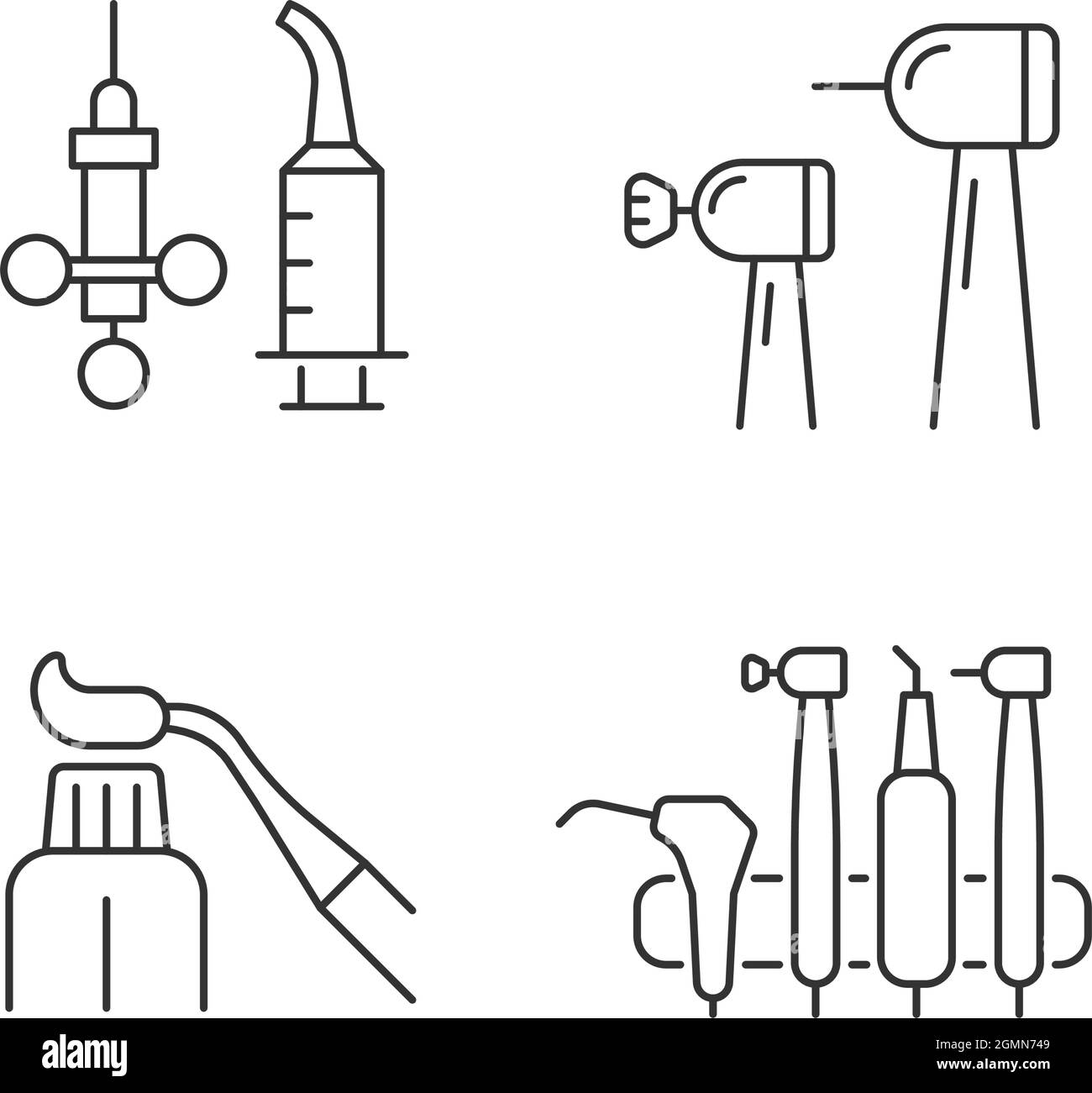 Oral surgery tools linear icons set Stock Vector Image & Art - Alamy