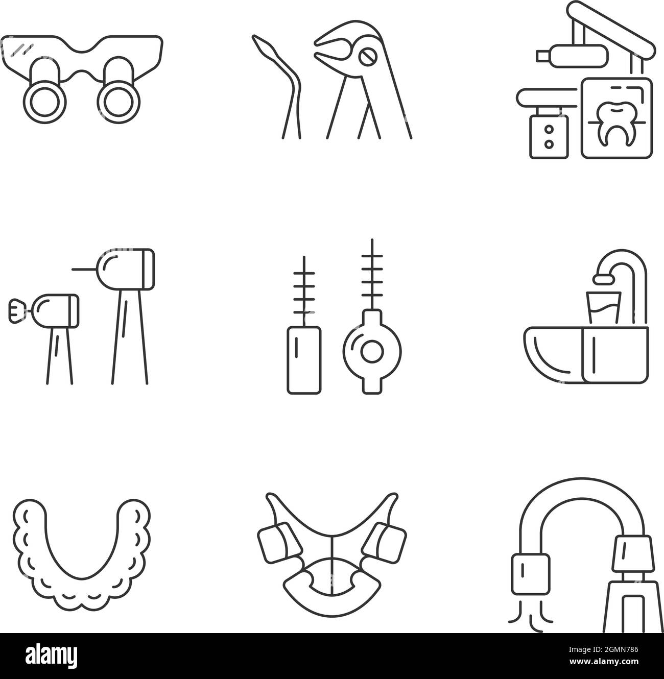Dental visit linear icons set Stock Vector Image & Art - Alamy