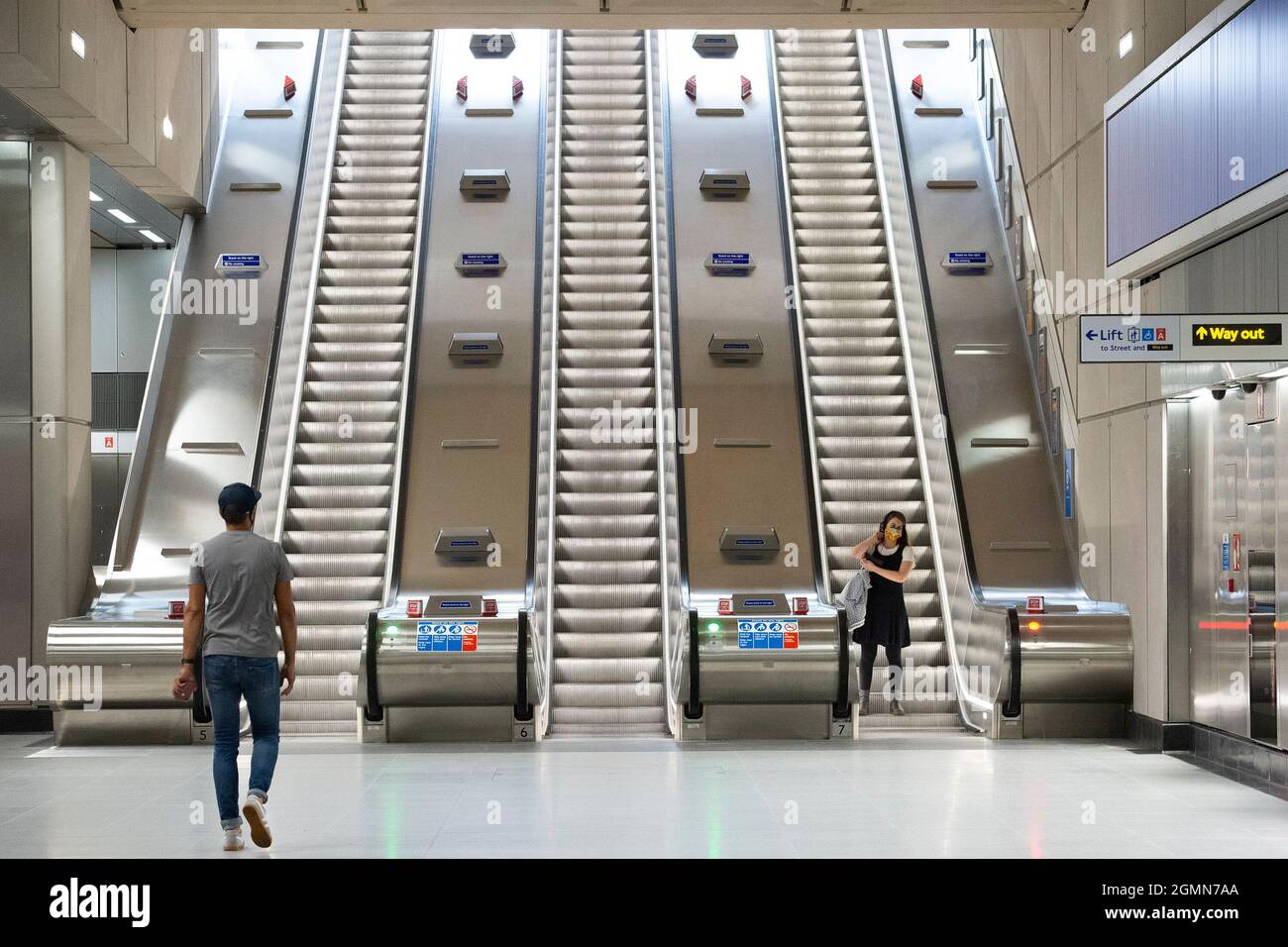 A view of the escalators at the newly opened Battersea Power Station on ...