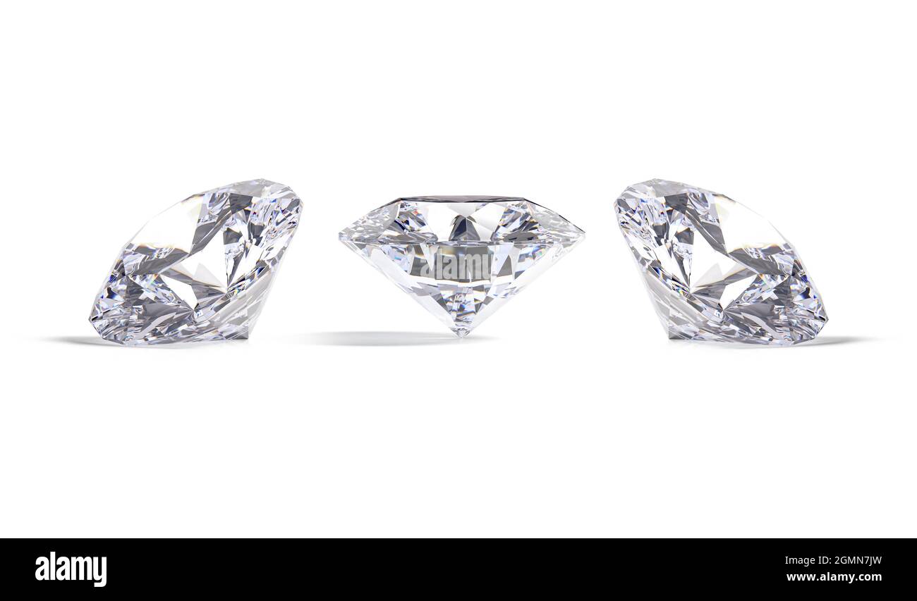 Blank sparkle diamond jewel mockup, front and side view Stock Photo - Alamy