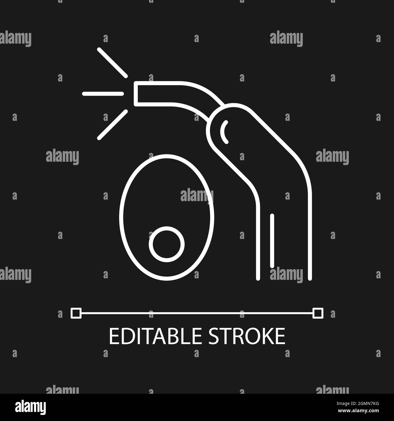 LED curing light white linear icon for dark theme Stock Vector Image ...