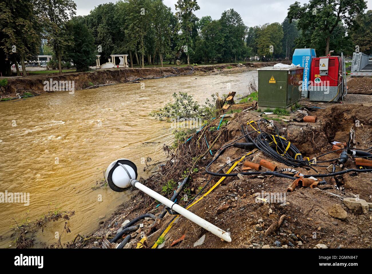 flood disaster 2021 Ahrtal, Ahr valley, destroyed river banks, Germany, Rhineland-Palatinate ...