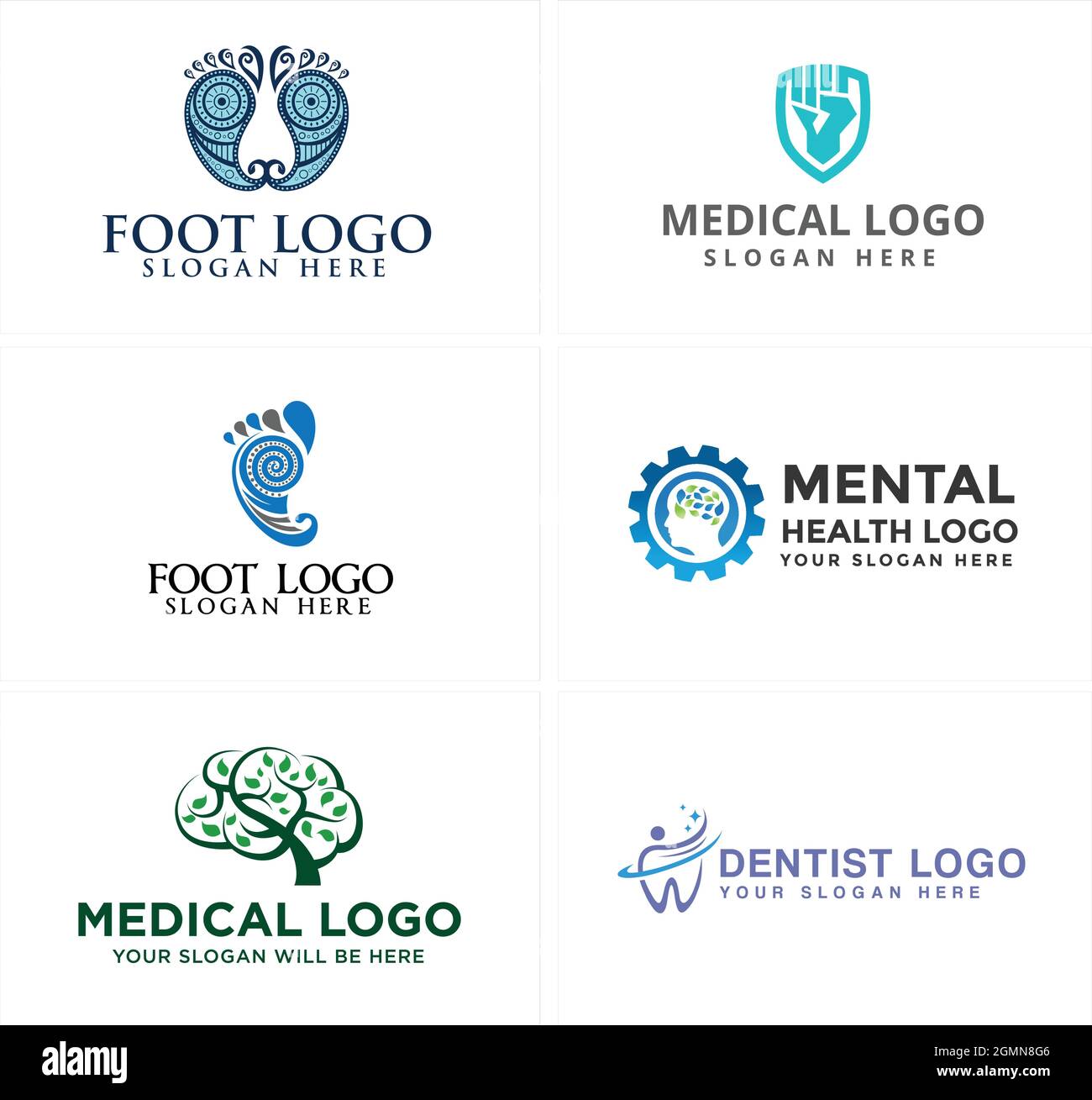 A set of medical health dentist psychiatrist logo design Stock Vector ...