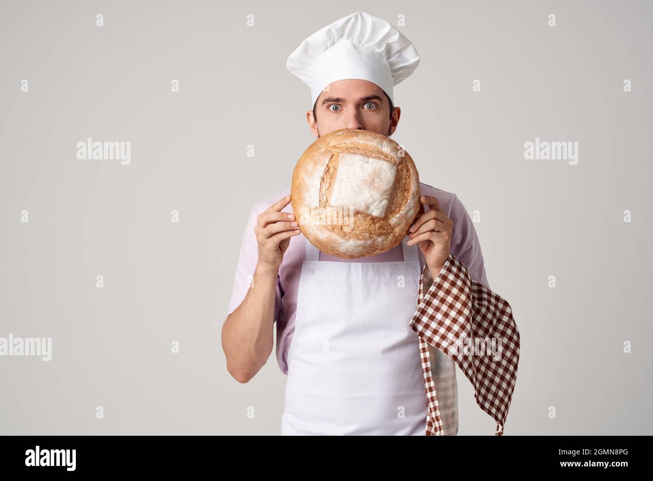 emotional male baker cooking cooking professional Stock Photo - Alamy