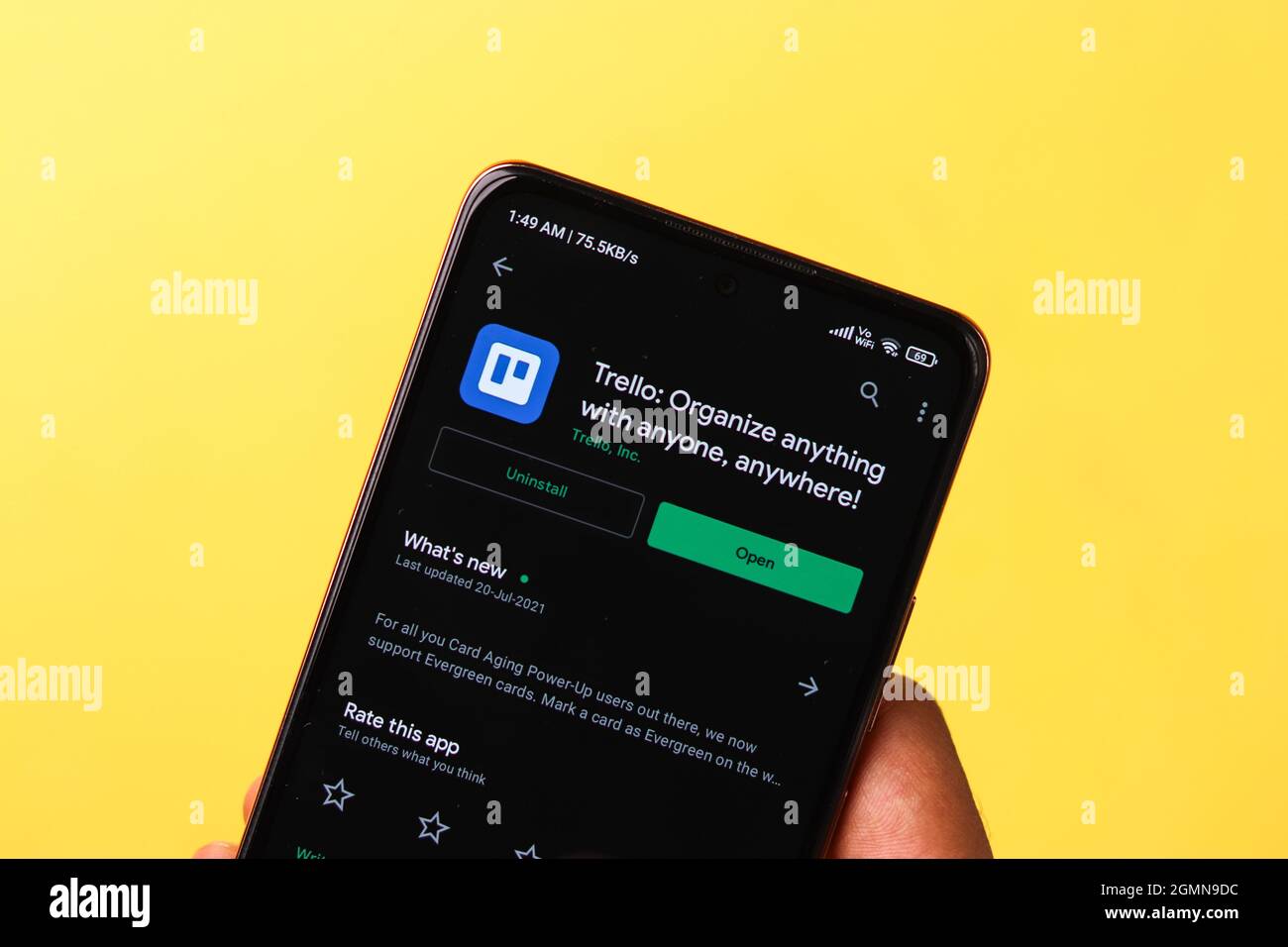 Assam, india - April 19, 2021 : Trello logo on phone screen stock image ...