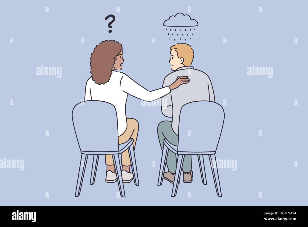 Empathy, support and understanding concept. Young smiling woman sitting ...