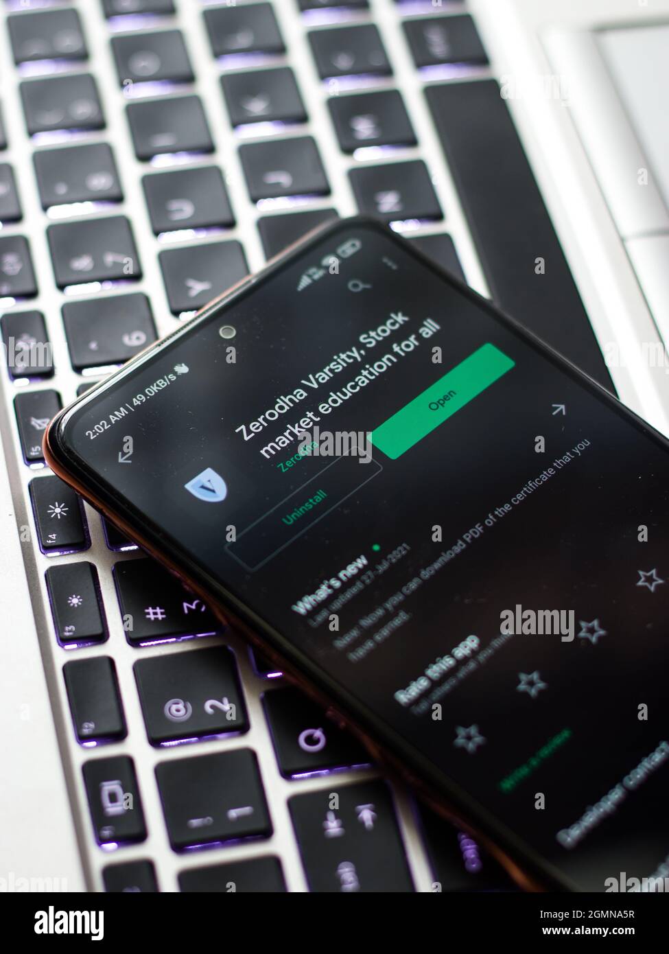 West Bangal, India - August 21, 2021 : Versity by zerodha logo on phone ...