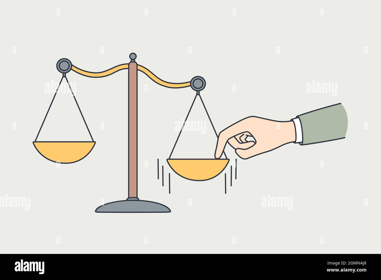 Making choice, measuring values concept. Human hand putting finger to ...