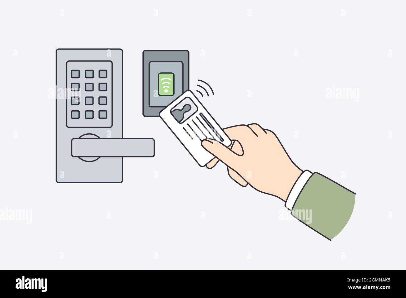 Security id card and safety concept. Human hand holding id card with ...