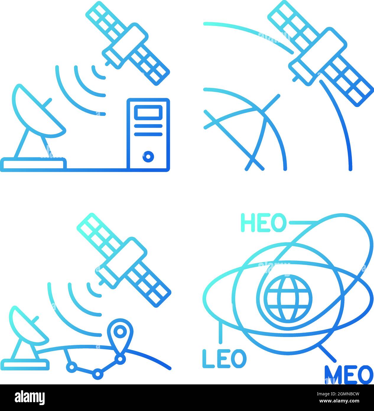 Satellite radionavigation gradient linear vector icons set Stock Vector Image & Art - Alamy