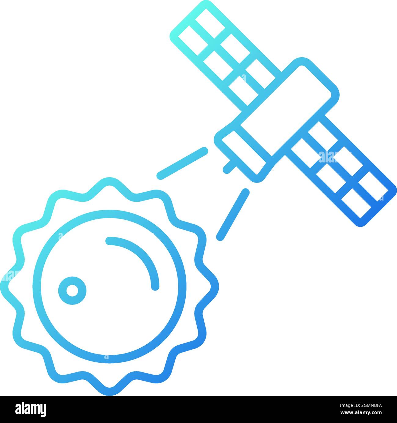 Sun observation process gradient linear vector icon Stock Vector Image ...