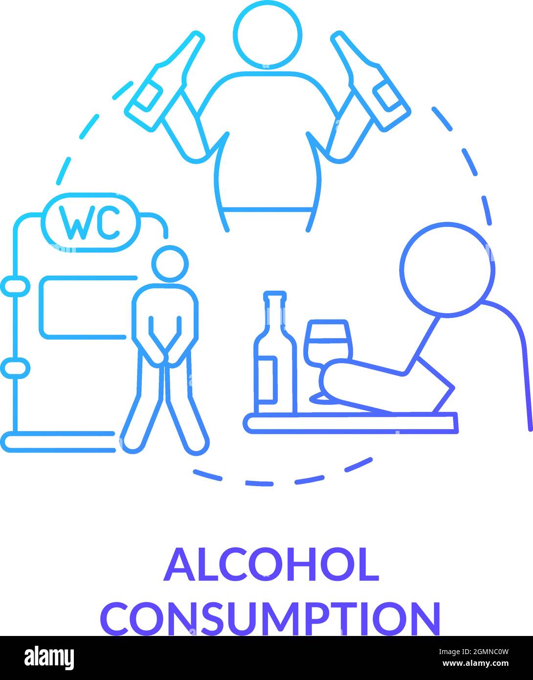 Alcohol consumption blue gradient concept icon Stock Vector Image & Art ...