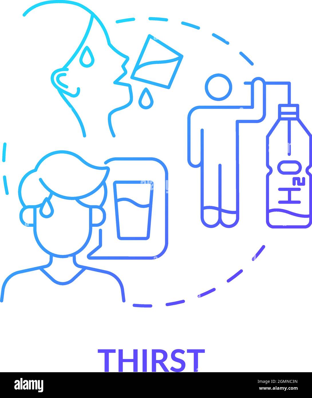 Thirst blue gradient concept icon Stock Vector Image & Art - Alamy