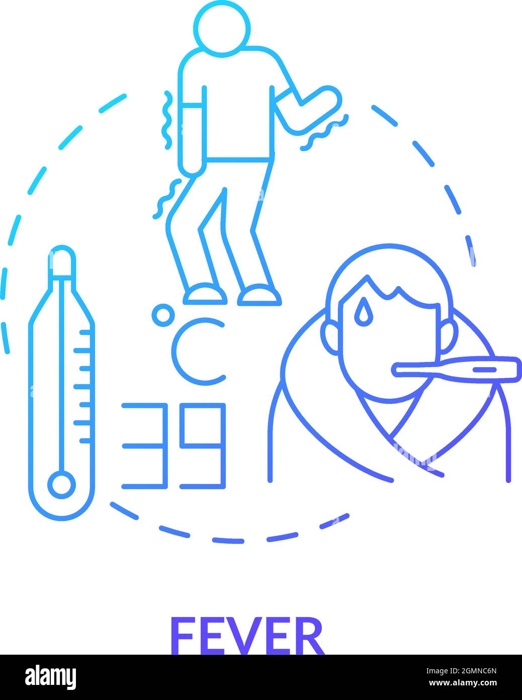 Fever blue gradient concept icon Stock Vector Image & Art - Alamy