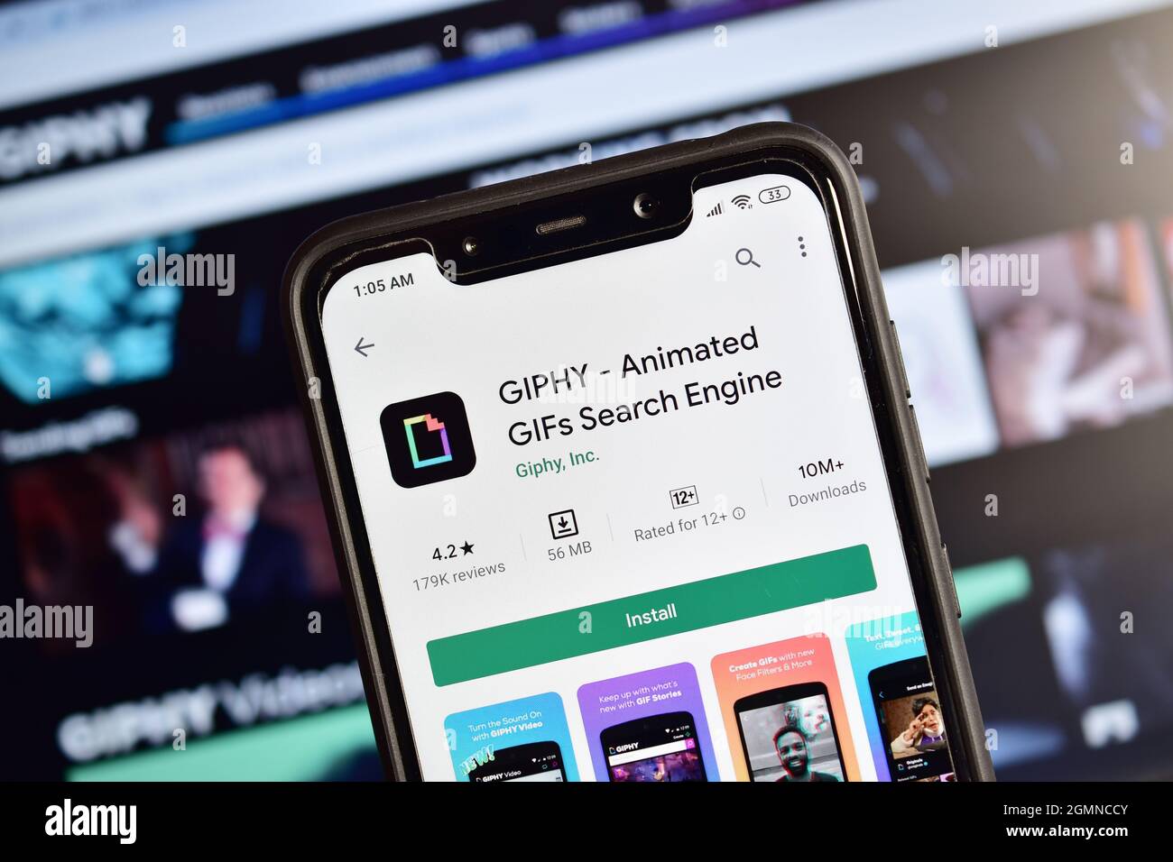 New Delhi, India 10 April 2020:- Giphy app on smartphone, Application ...