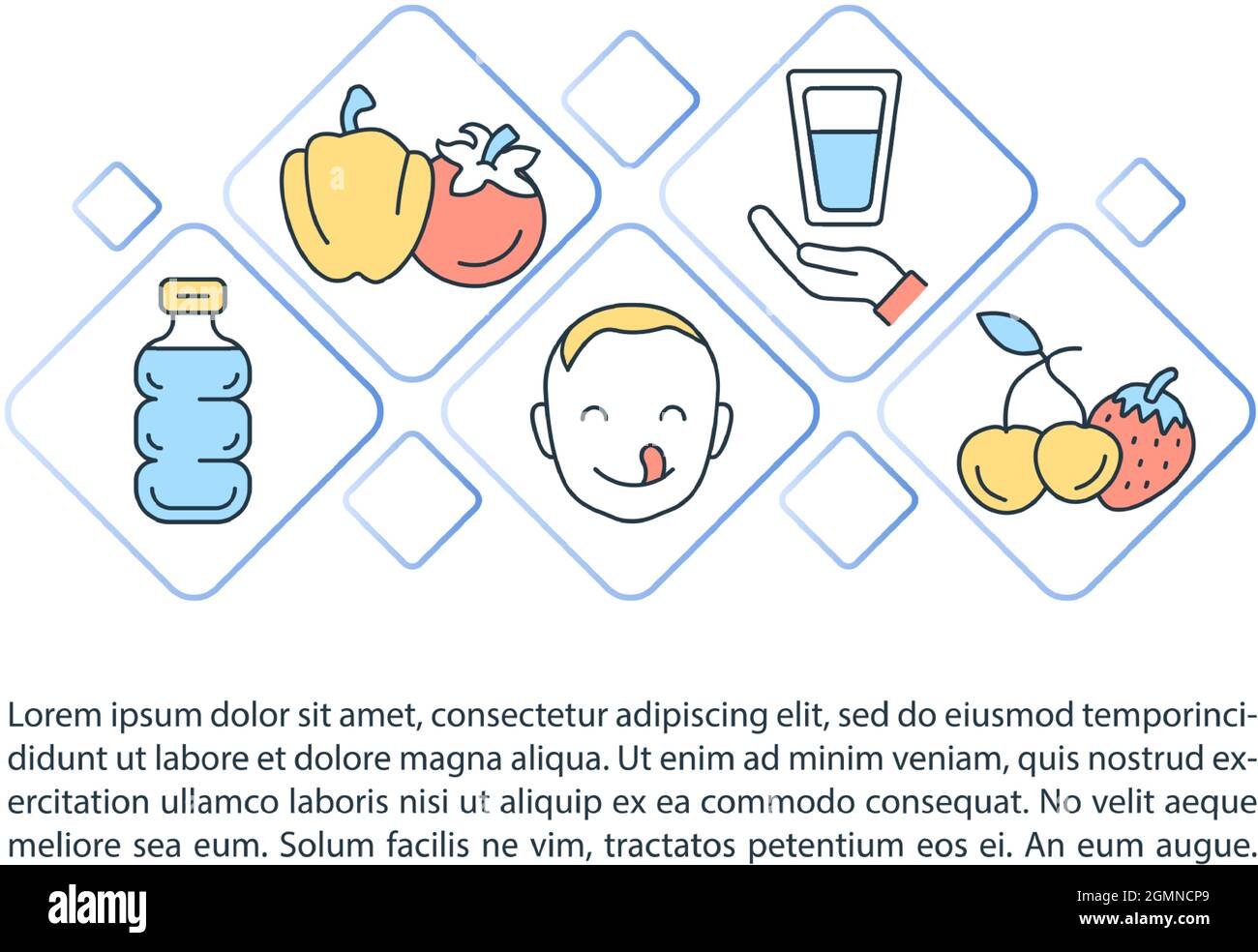 Body water level support concept line icons with text Stock Vector ...