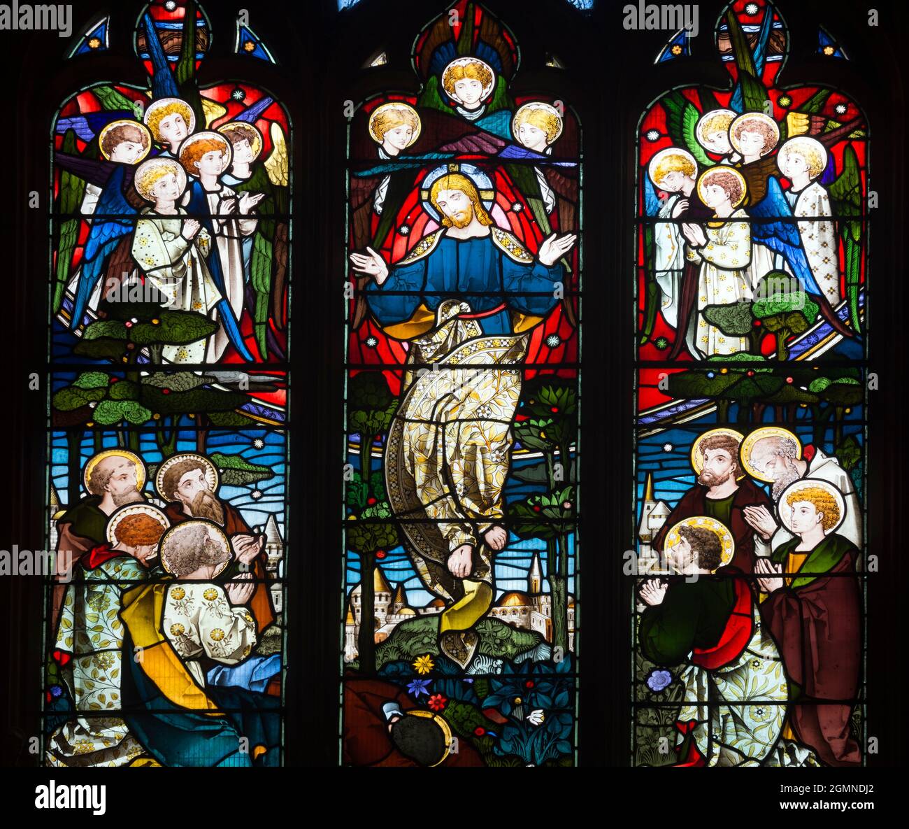 The east window, St. Andrew`s Church, Welham, Leicestershire, England ...