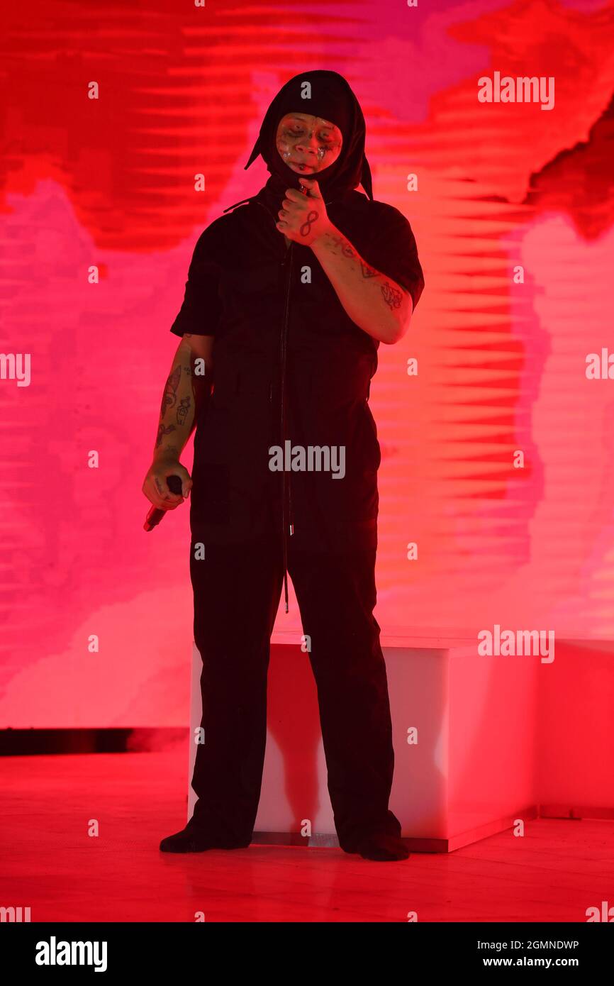 Miami FL, USA. 19th Sep, 2021. Trippie Redd performs during the Tripp ...
