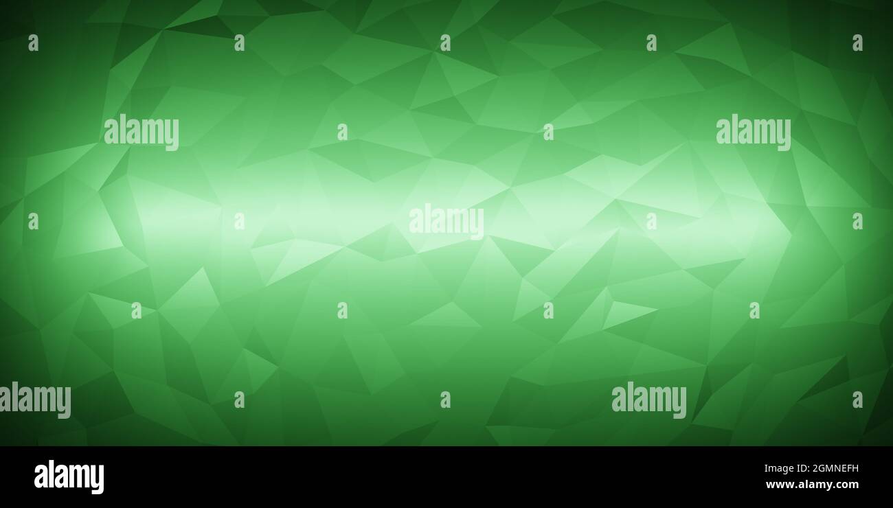 Abstract green low-poly geometric background or wallpaper with polygons ...