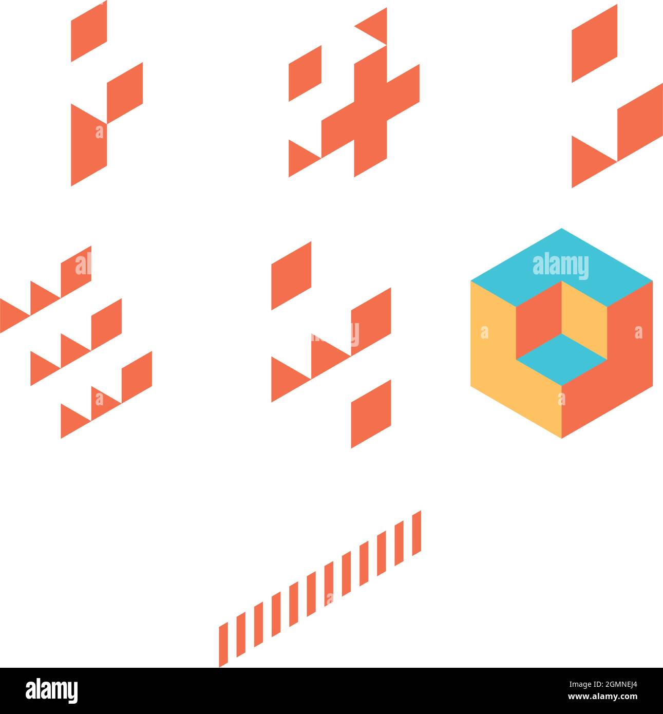 Solution design element concept. 3D cube with one cube removed. Vector ...