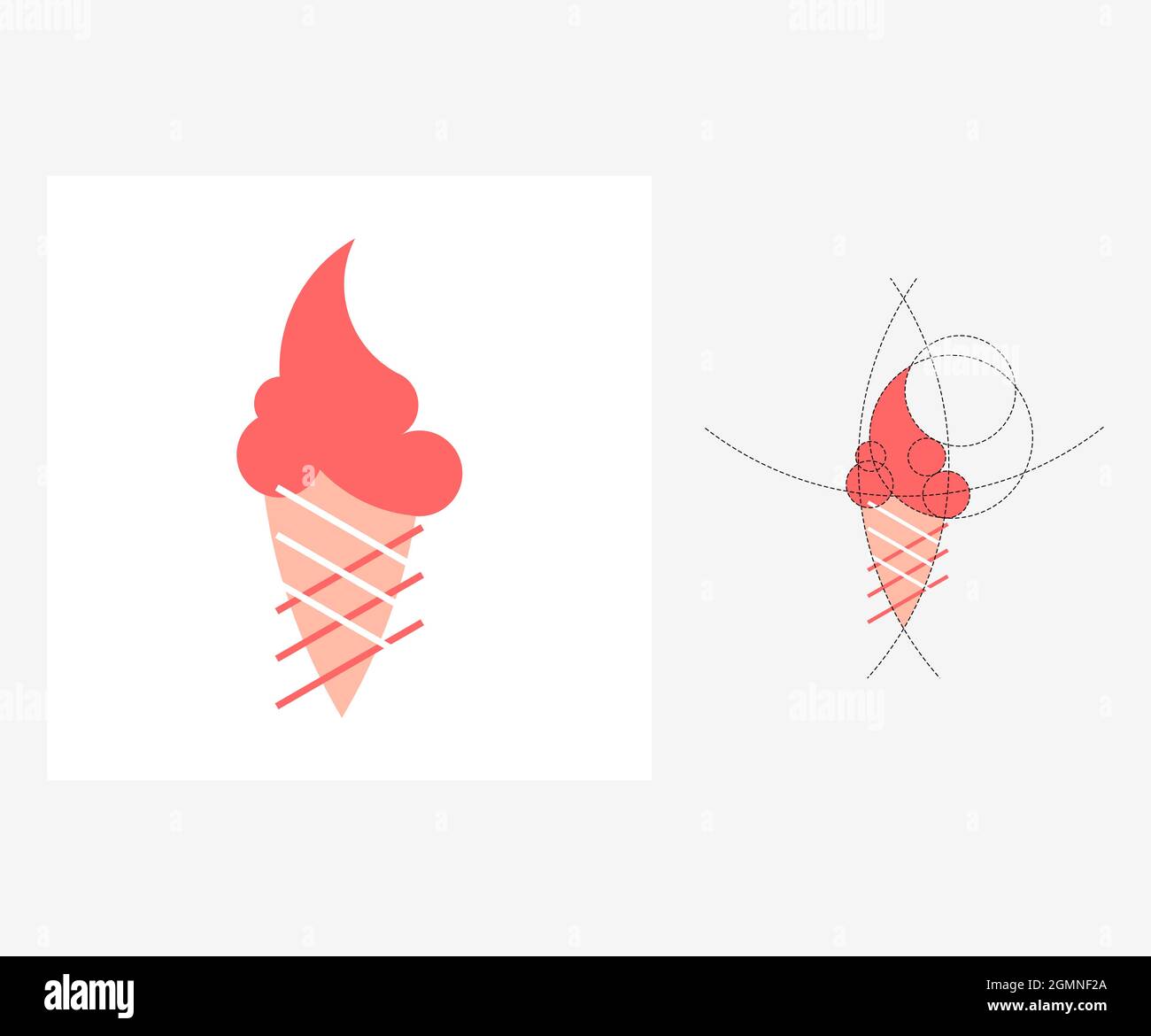 Vector ice cream in golden ratio style. Editable illustration Stock ...