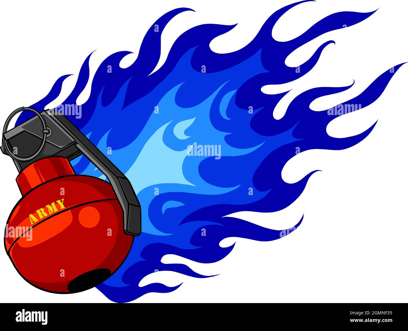 explosion of a combat grenade. flat vector illustration isolated on ...