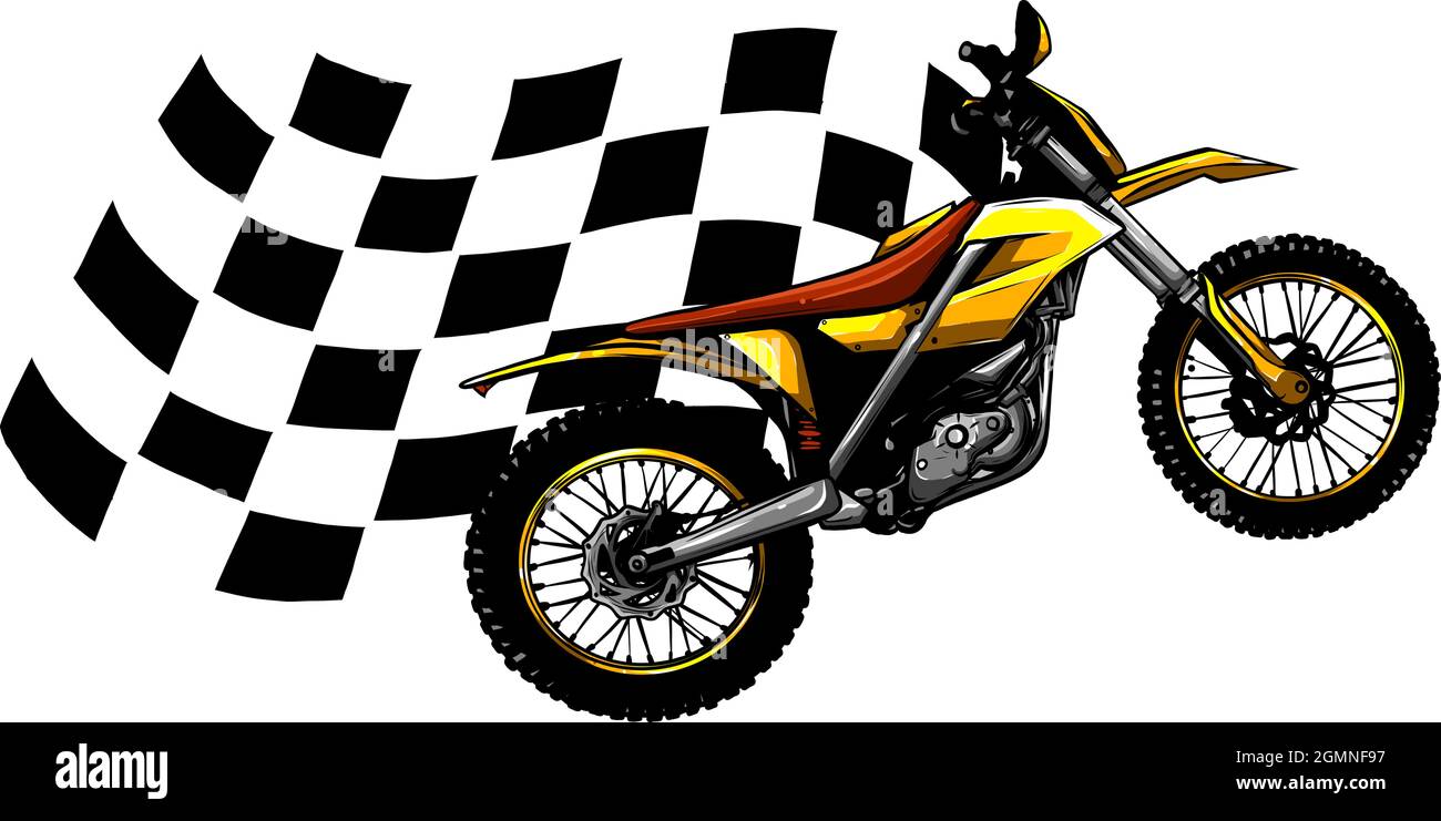 vector illustration of motocross and race flag Stock Vector Image & Art ...
