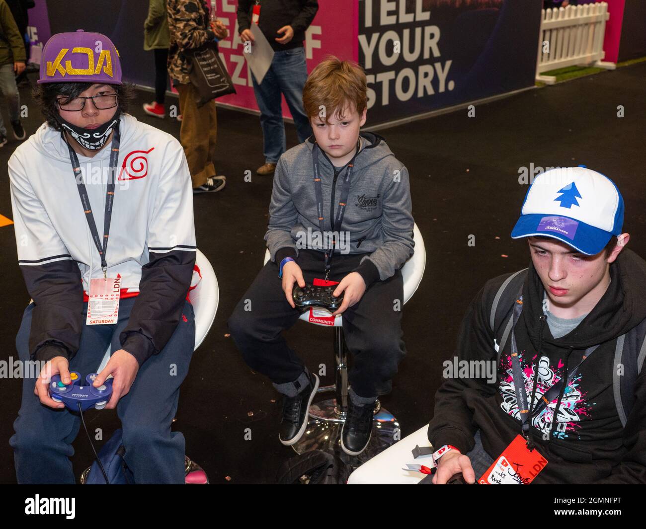 The retro video game area at VidCon 2019. VidCon London is the UK's ...