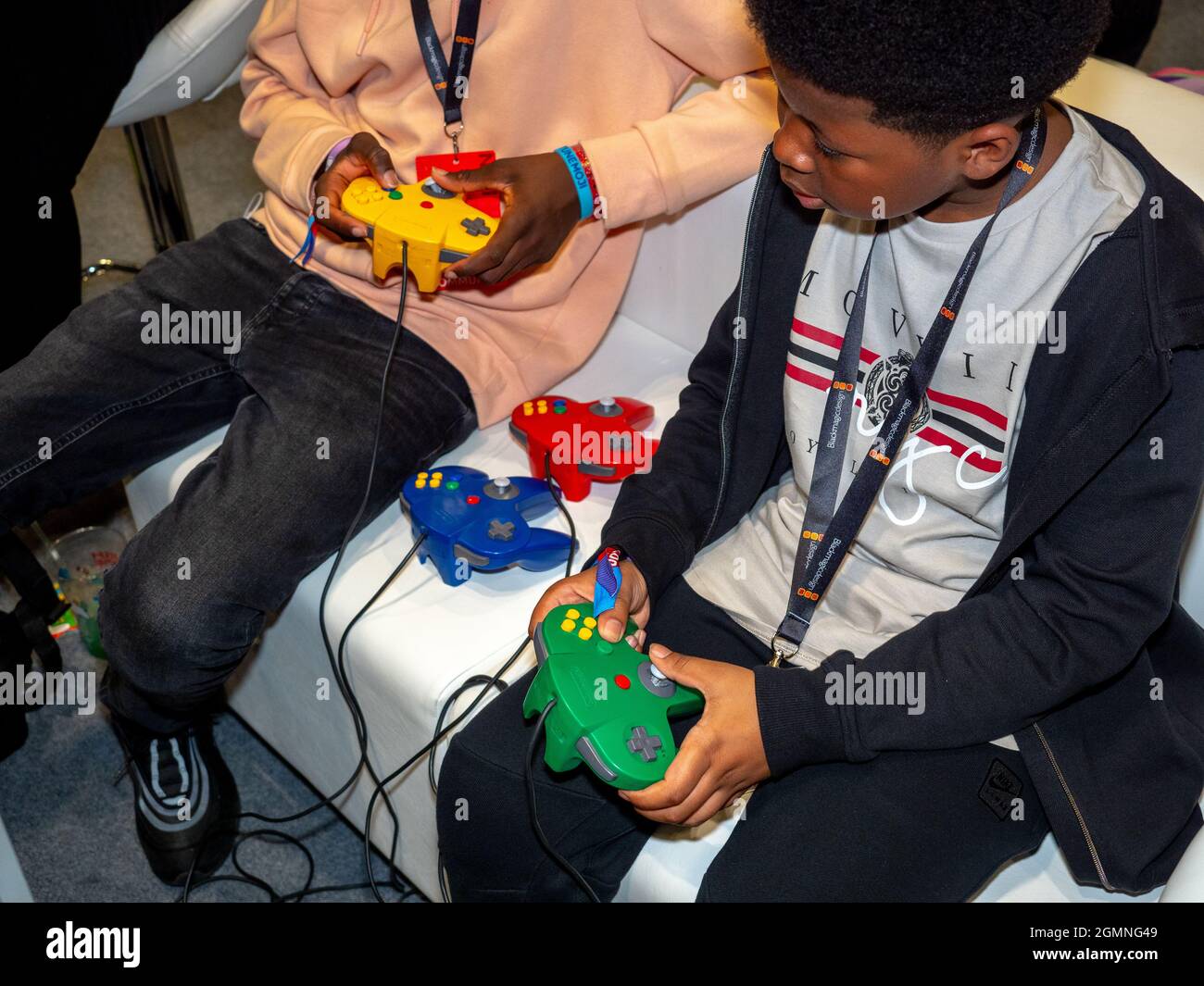 The retro video game area at VidCon 2019. VidCon London is the UK's ...